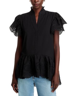 Click here for Koko + Mason Cotton Eyelet Top prices