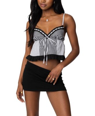 Click here for Edikted Joanne Mixed Gingham Tank Top prices
