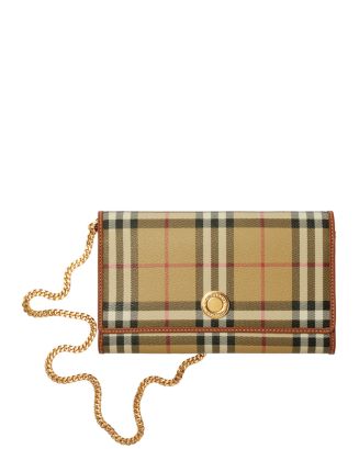 Burberry Check Chain Strap Wallet | Bloomingdale's