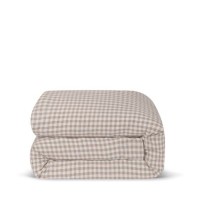 Click here for Piglet in Bed Gingham Linen Blend Duvet Cover  Que... prices