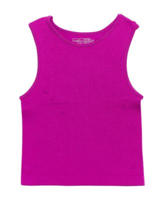 Malibu Sugar Girls Ribbed Crop Sports Tank Top (4-6x) - Little Kid