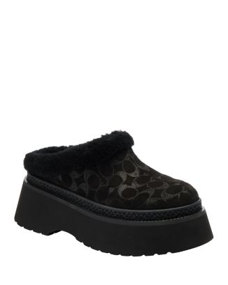 COACH Women's Cecelia Signature Suede Platform Clogs | Bloomingdale's Shoes