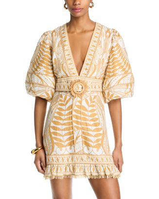 FARM Rio Lace Nature Mini Dress | Bloomingdale's Women