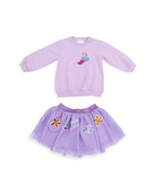 Angel Dear Girls' Mermaid Puffy Appliqué Oversized Sweatshirt & Tutu ...