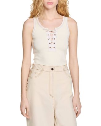 Sandro Lace Up Tank Top | Bloomingdale's