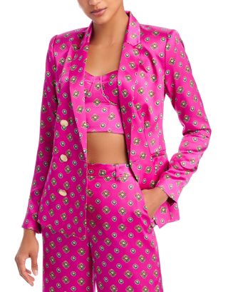 L'AGENCE Colin Silk Double Breasted Blazer | Bloomingdale's