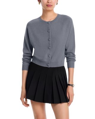 Click here for Aqua 100 Cashmere Crewneck Cardigan - Exclusive prices