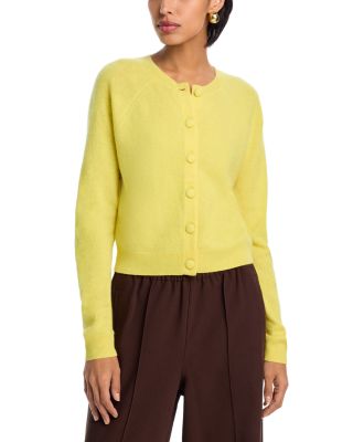 Click here for Aqua 100 Cashmere Crewneck Cardigan - Exclusive prices