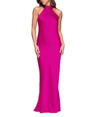 Click here for Aqua Sleeveless Satin Gown - Exclusive prices