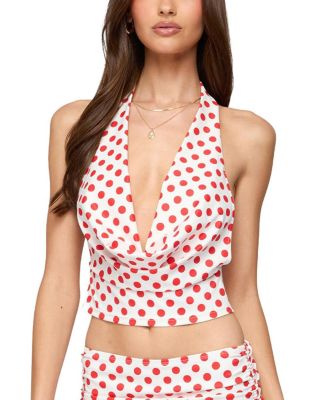 Edikted Zoe Polka Dot Cowl Neck Top | Bloomingdale's
