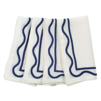 Click here for Misette Colorblock Embroidered Linen Napkins  Set... prices