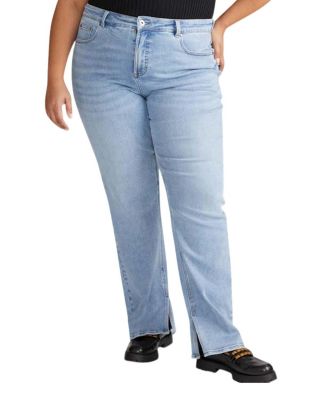 Universal Standard Women's Plus Mimi High Rise Split Hem Jeans Blue ...