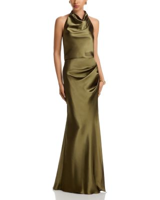 Click here for Aqua Draped Halter Gown - Exclusive prices