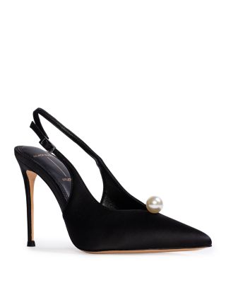 Click here for Black Suede Studio Womens Embellished Pointed Pump... prices