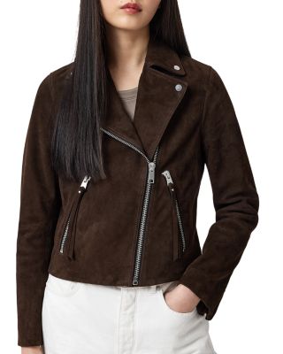 Click here for Allsaints Suede Dalby Biker Jacket prices