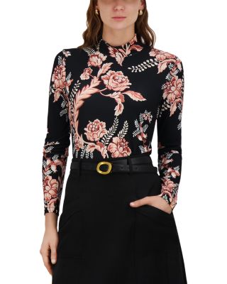 Click here for Point Printed Mock Neck Top prices