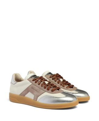 Santoni Women's Leather and Suede DBS Oly Sneaker | Bloomingdale's ...