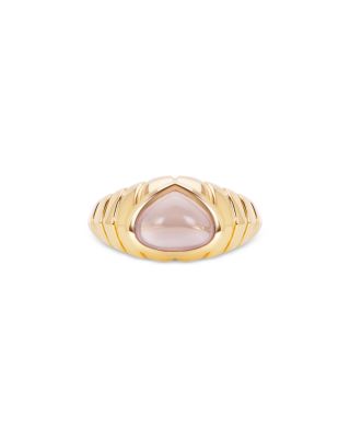 Marina B Timo Cabochon Rose Quartz Ring in 18K Yellow Gold | Bloomingdale's