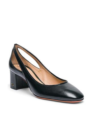 Click here for Santoni Womens Leather Mid-Heel Pump prices