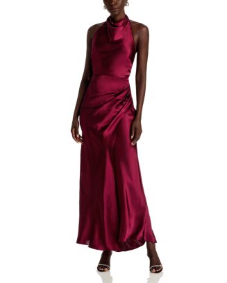 AQUA Draped Halter Gown - Exclusive | Bloomingdale's Women