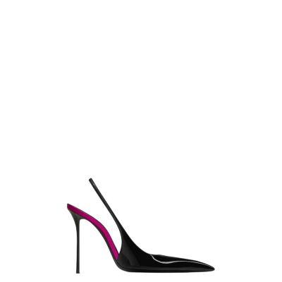 Saint Laurent Womens Amalia Slingback Pumps In Patent Leather