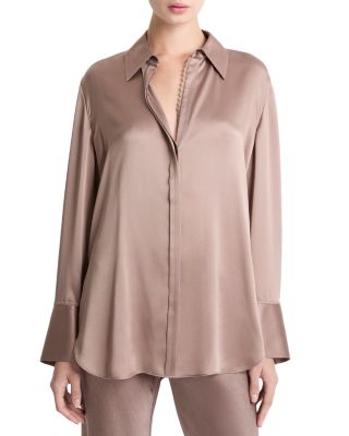 Click here for Vince Lace Trim Satin Blouse prices