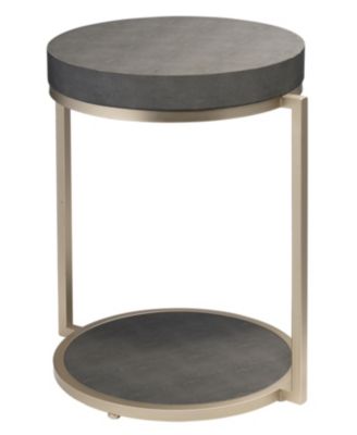 Jamie Young Chester Faux Leather Shagreen Round Side Table