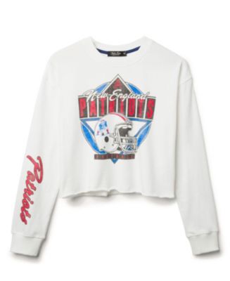 Junk Food Clothing Women's NFL New England Patriots Helmet Crop Fleece ...