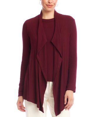 Click here for Karen Kane Ribbed Drape Front Cardigan prices