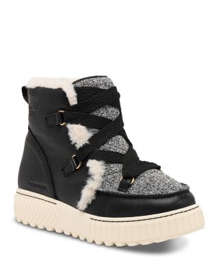 Sorel Womens Ona Ave Faux Fur Trim Fleece Lined Alpine Ankle Boots
