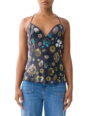 Click here for Camilla Silk Chain Detail Top prices