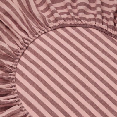 Click here for Piglet in Bed Pembroke Stripe Linen Blend Fitted S... prices