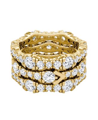 Click here for Vrai 3 Row Pave Ring in 14K Gold  4.56ctw Round Br... prices