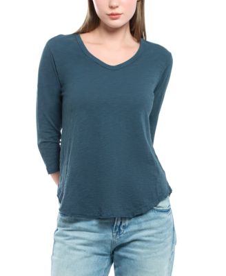 Click here for Wilt Clothing 3/4 Sleeve Raw Hem Shirttail Tee prices
