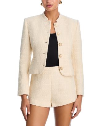 FRENCH CONNECTION Structured Tweed Slim Fit Jacket | Bloomingdale's Women