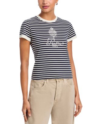FRAME Ritz Striped Baby Tee | Bloomingdale's Women