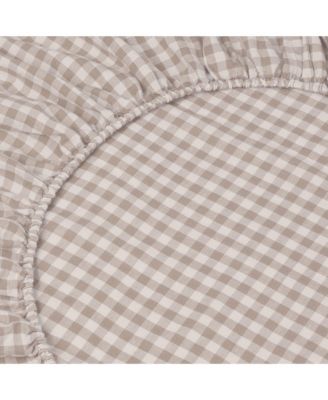 Click here for Piglet in Bed Gingham Linen Blend Fitted Sheet prices