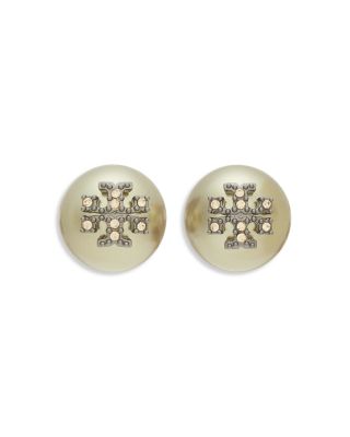 Click here for Tory Burch Kira Pave Double T Imitation Pearl Stud... prices