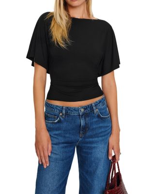 Click here for Reformation Avery Flutter Sleeve Top prices