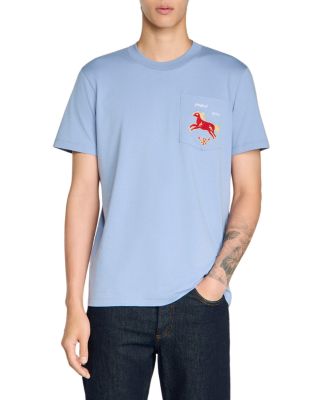 Click here for Sandro Embroidered Horse Cotton Tee prices