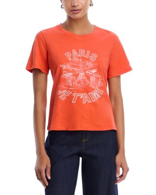 Click here for Cinq a Sept Rhinestone Paris Je Taime Shrunken Tee prices