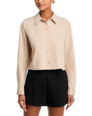 Click here for LAgence Cosette Crop High Low Shirt prices