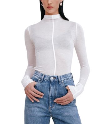 Click here for Marcella Alicia Sheer Turtleneck Top prices