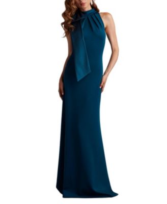 Click here for Tadashi Shoji Sims Taffeta Shoulder Bow Halter Gow... prices
