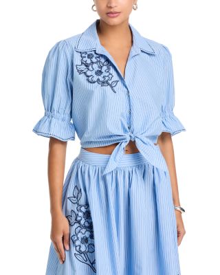 Click here for Cinq a Sept Serena Floral Applique Top prices