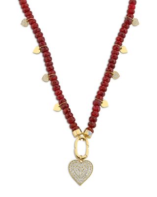 Click here for Sydney Evan 14K Yellow Gold Love & Heart Ruby Coru... prices