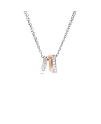 Click here for Pre-Owned Cartier Love 3 Ring Pendant Necklace 18K... prices