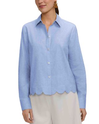 Click here for Foxcroft Scarlett Scallop Hem Shirt prices