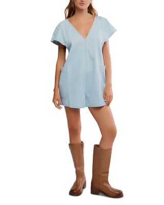Click here for Free People Free Fall Denim Romper prices