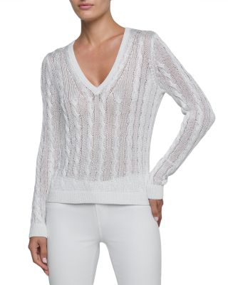 Click here for LAgence Preston Cable V Neck Pullover Sweater prices
